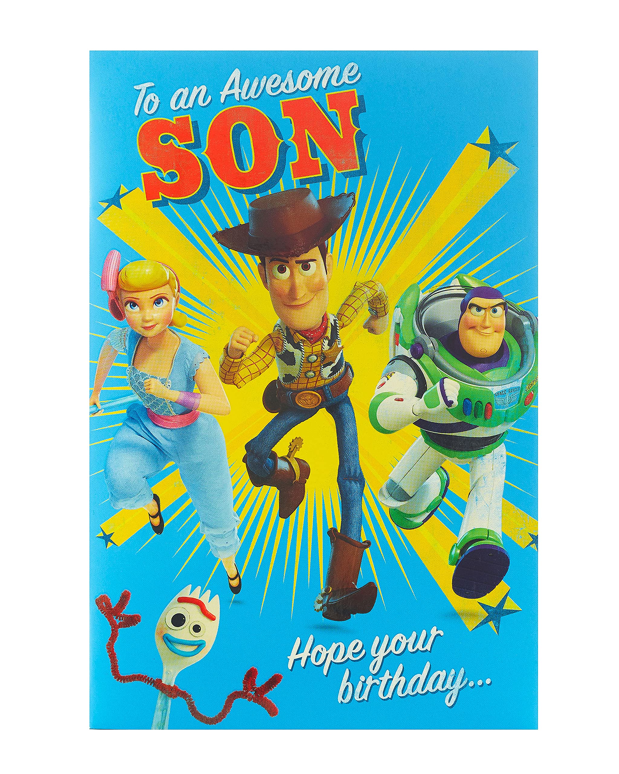 Son Birthday Card - Birthday Card for Son - Kids Birthday Card - Toy Story 4 Card - Disney Birthday Card - Giftcard for Kids - Toy Story Birthday Gifts