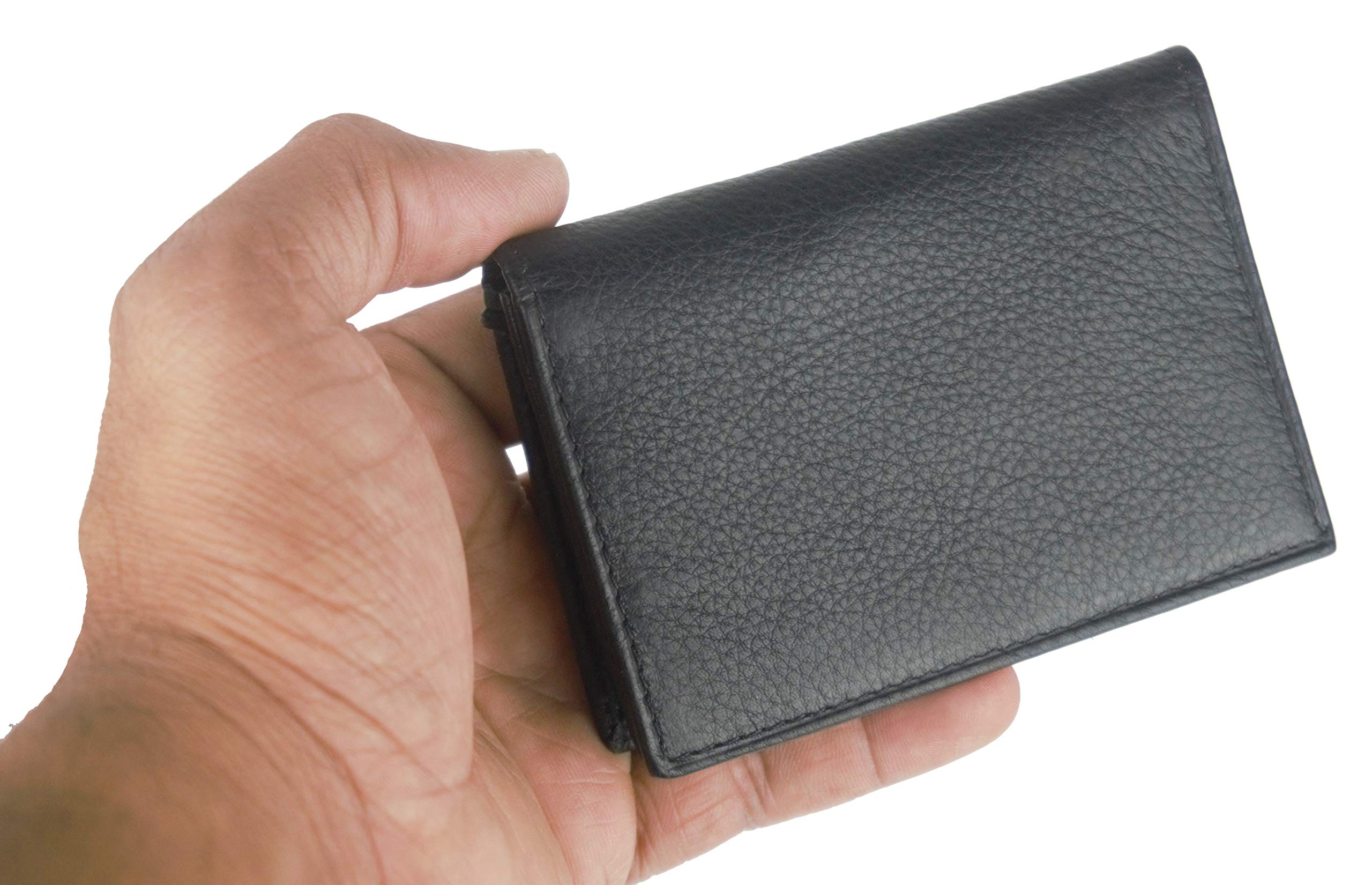 Texan Bull Credit Card Holder RFID Signal Blocking Unisex Slim Bifold Business Card Organizer Wallet (Black)