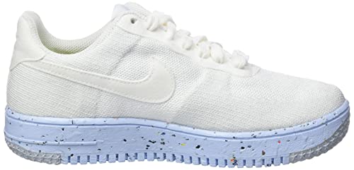 Nike Women's Air Force 1 Crater Flyknit shoes, White Pure Platinum 100, 8