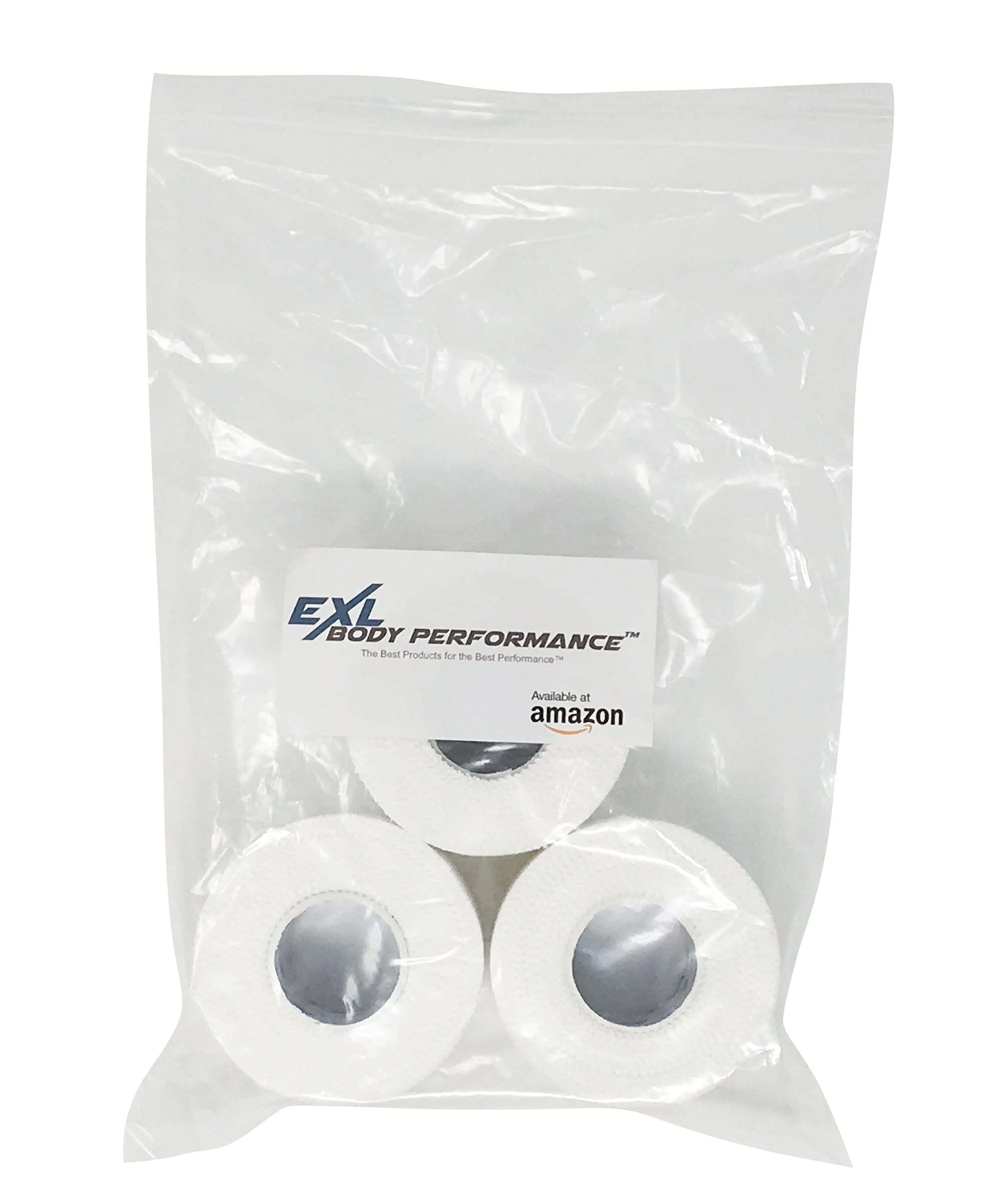 ExL Body Performance White Athletic Tape - 1.5" X 10 Yd (Latex-Free) (Pack of 3 Rolls)