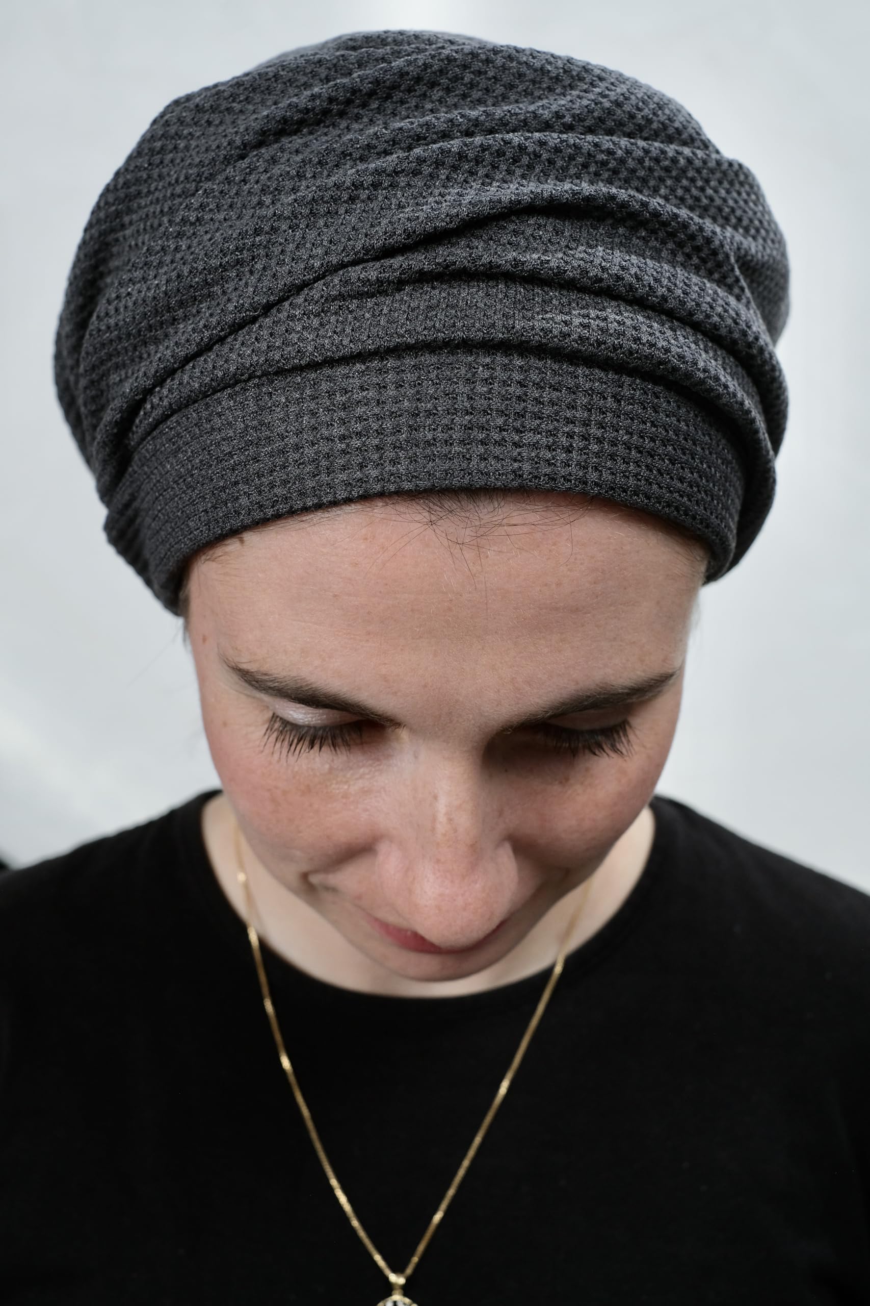 Jewish Head Covering for Women Tichel Slouchy Beanie Beret Snood Headcovering (Gray)