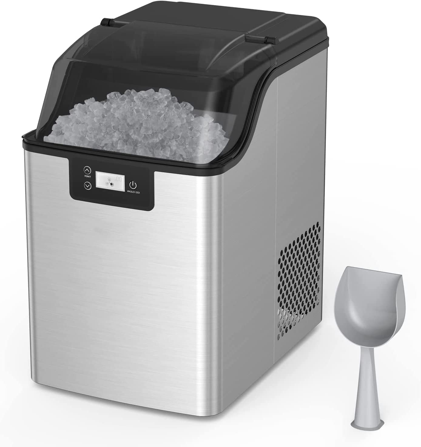 Nugget Ice Maker, ACONEE Ice Machine Countertop, 44 lb/Day 3Qt Water Reservoir, Self Cleaning & Auto Water Refill, Portable Ice Maker Machine with Ice Scoop and Ice Basket for Home Kitchen Party RV