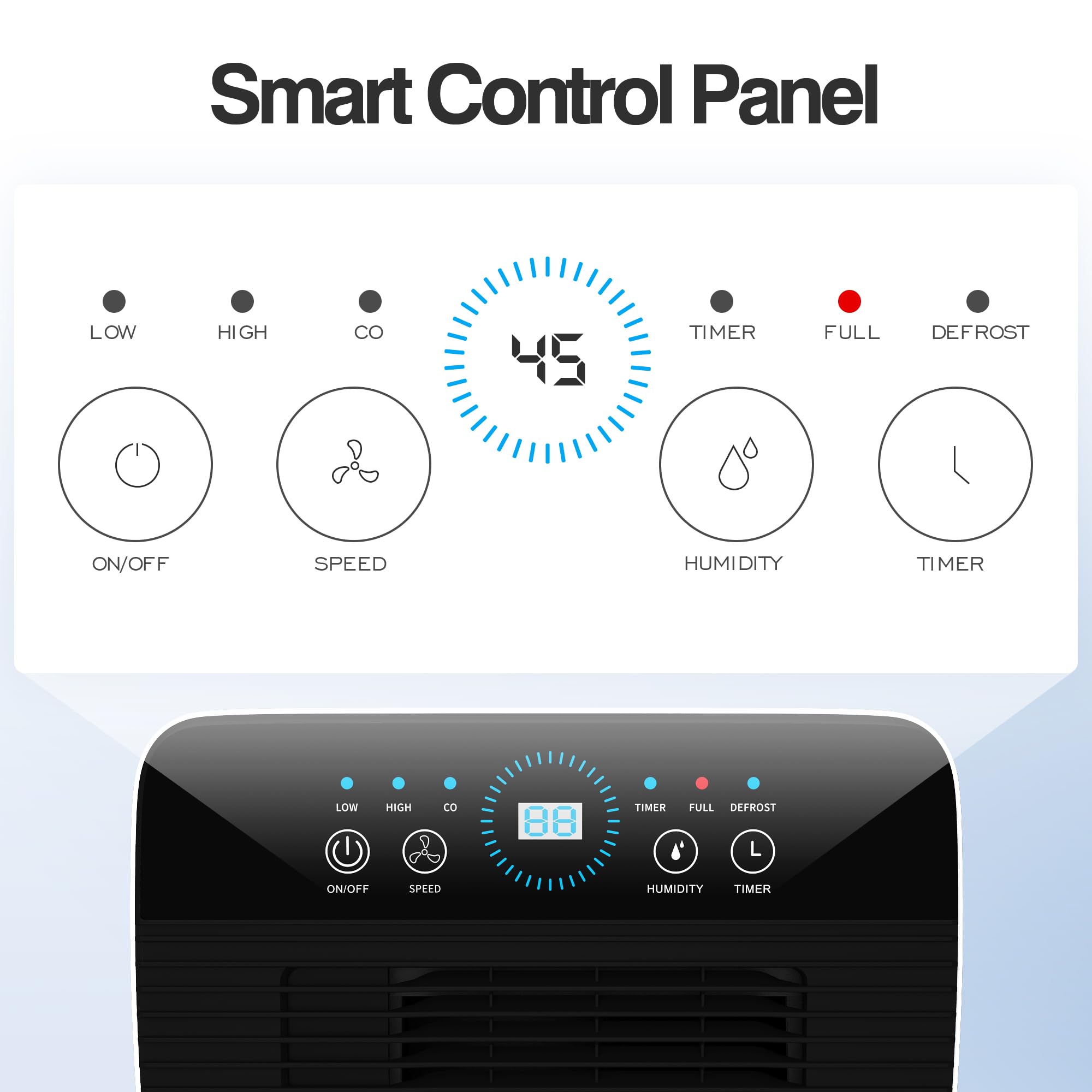 Humsure Dehumidifier 30 Pint 1500 Sq Ft, Dehumidifiers For Home, Dehumidifier With Drainage Hose In Basement Bathroom And Bedroom, Intelligent Humidity Control With 24 Hour Drying Timer