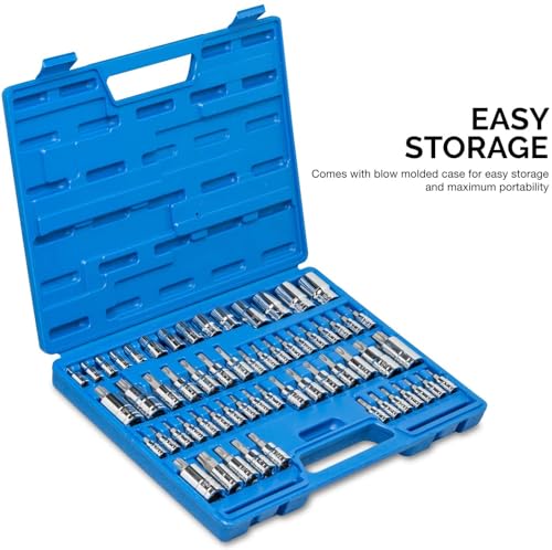 NEIKO 10083A Master Torx Bit Socket and External Torx Socket Set, S2 and CrV Steel, Supreme Torque Output Complete Kit, 60 Pieces