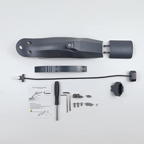 YBang Rear Wheel Fender Kit for Mi 3 for Xiaomi M365 / 1S / Pro / Pro 2 Electric Scooter Accessories, Mudguard with LED Taillight Spare Part Modification Kit, Black
