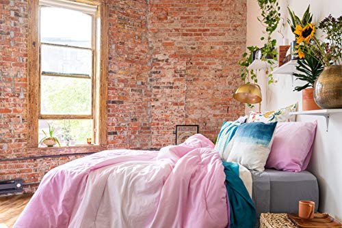 Refinery29 | Emerie Bedding Collection | Modern Reversible Luxury Ultra Soft Cotton Comforter, All Season Premium 4 Piece Set, Design for Home Hotel Décor (Full/Queen, Purple)
