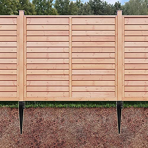 Kdgarden Fence Post Anchor Metal Ground Spike Heavy Duty Black Coated Powder Fence Stakes Post Support Base for 4"x4" Mailbox or Fence Post, 24"x4"x4" Outer Dia (3.5"x3.5" Inner Dia), Pack of 4