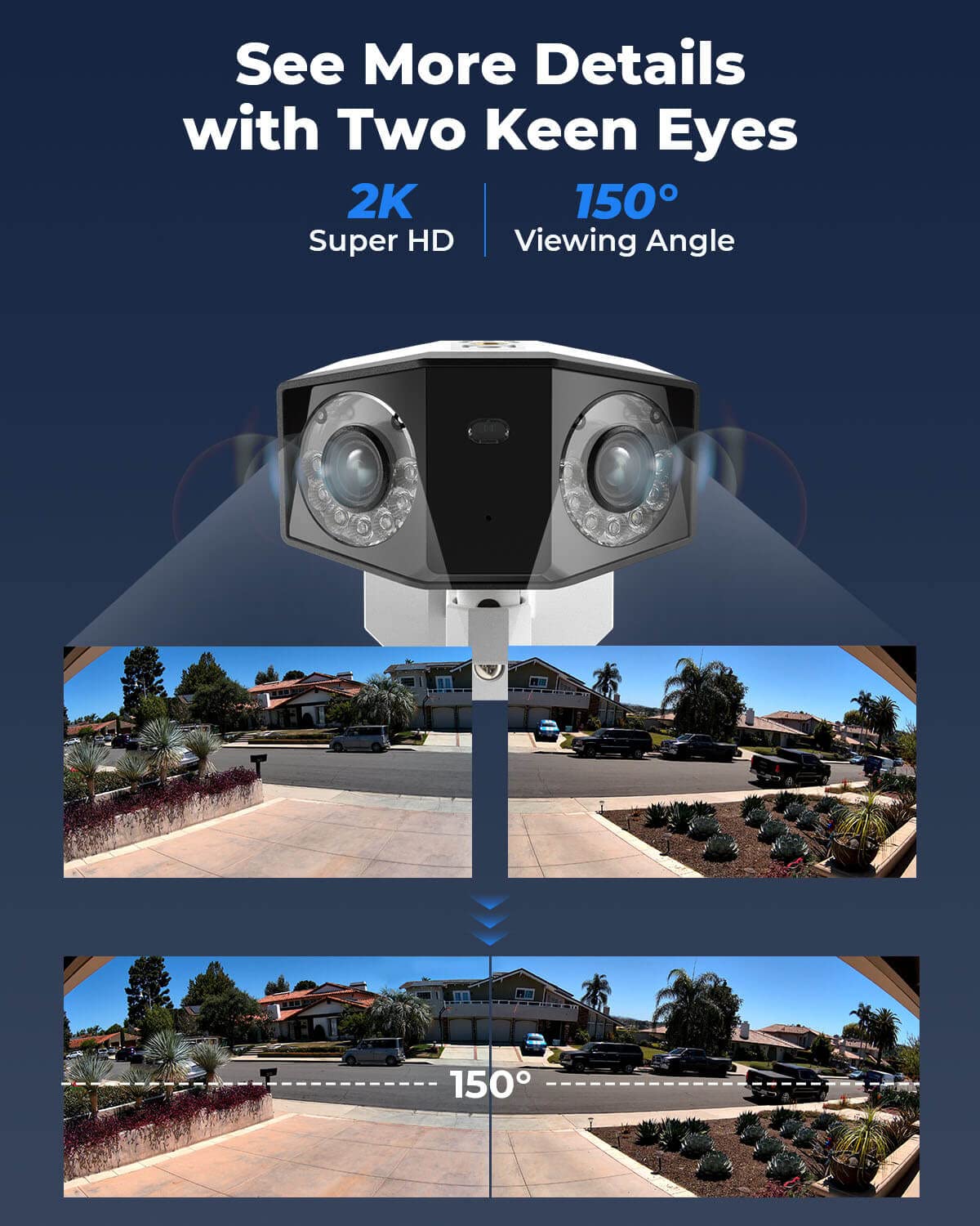 REOLINK PoE NVR 8 Channel Pre-Installed 2TB Hard Drive RLN8-410 Bundle with 4MP Reolink Duo PoE (150° Viewing Angle, Human/Vehicle Detection, Motion Spotlight Color Night Vision, Two Way Talk)