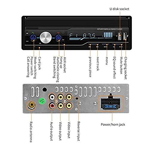Regetek Single Din Car Stereo 7 inch Bluetooth Car Audio Video Player RDS FM AM Car Radio Player USB/AUX/TF HD Telescopic Retractable Capacitive Touch Screen