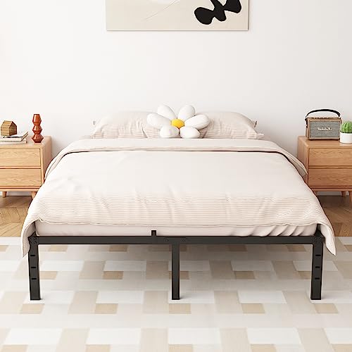 Vecilla Full Size Bed Frame 14 inch Heavy Duty Metal Platform Bed Frame No Box Spring Needed, Non-Slip Mattress Foundation, Easy Assembly, Noise-Free, Black