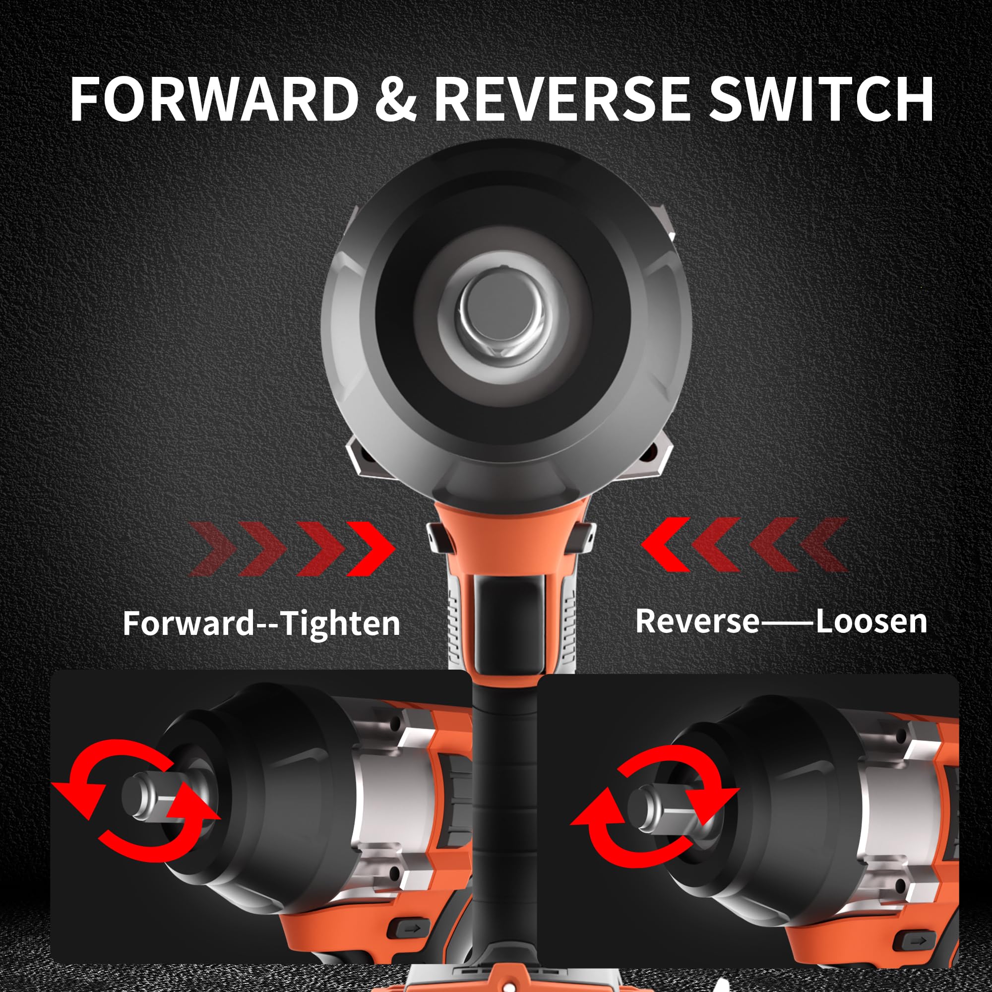 KAFUWELL 20V High Torque Impact Wrench, Max 738 ft-lbs (1000N.m), 5 Torque Control, with 4.0Amp Battery and Fast Charger, 1/2 Impact Gun with Brushless Motor
