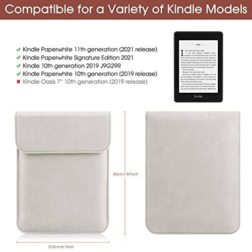 LIUDENWIN Sleeve Case for 6.8" E-Reader Compatible Paperwhite 11th 2021/Paperwhite Signature Edition 2021 Sleeve Bag Pouch Case Cover for 6-6.8'' Kobo/Tolino/Pocketbook 6-inch ebook Reader,Silver