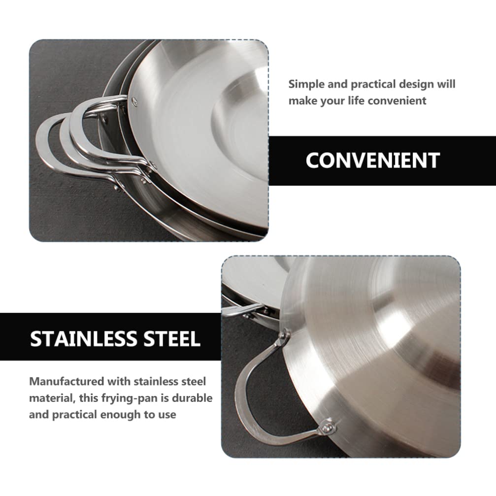 Hemoton Comal Cazo Stainless Steel Concave Comal para Tacos Heavy Duty Outdoors Cazo Griddle Fryer Cookware Wok Pan Fry Pans Chicharron Deep Frying Bowl Cookware Para Carnitas 38cm/15