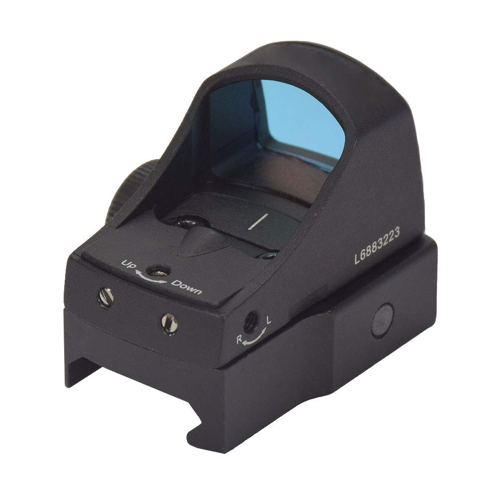 FARMSOLDIER High Brightness Aluminum Alloy Red Dot Sight Scope, Illuminated Tactical Riflescope Adjustable Hunting Optics Reflex Lens Black