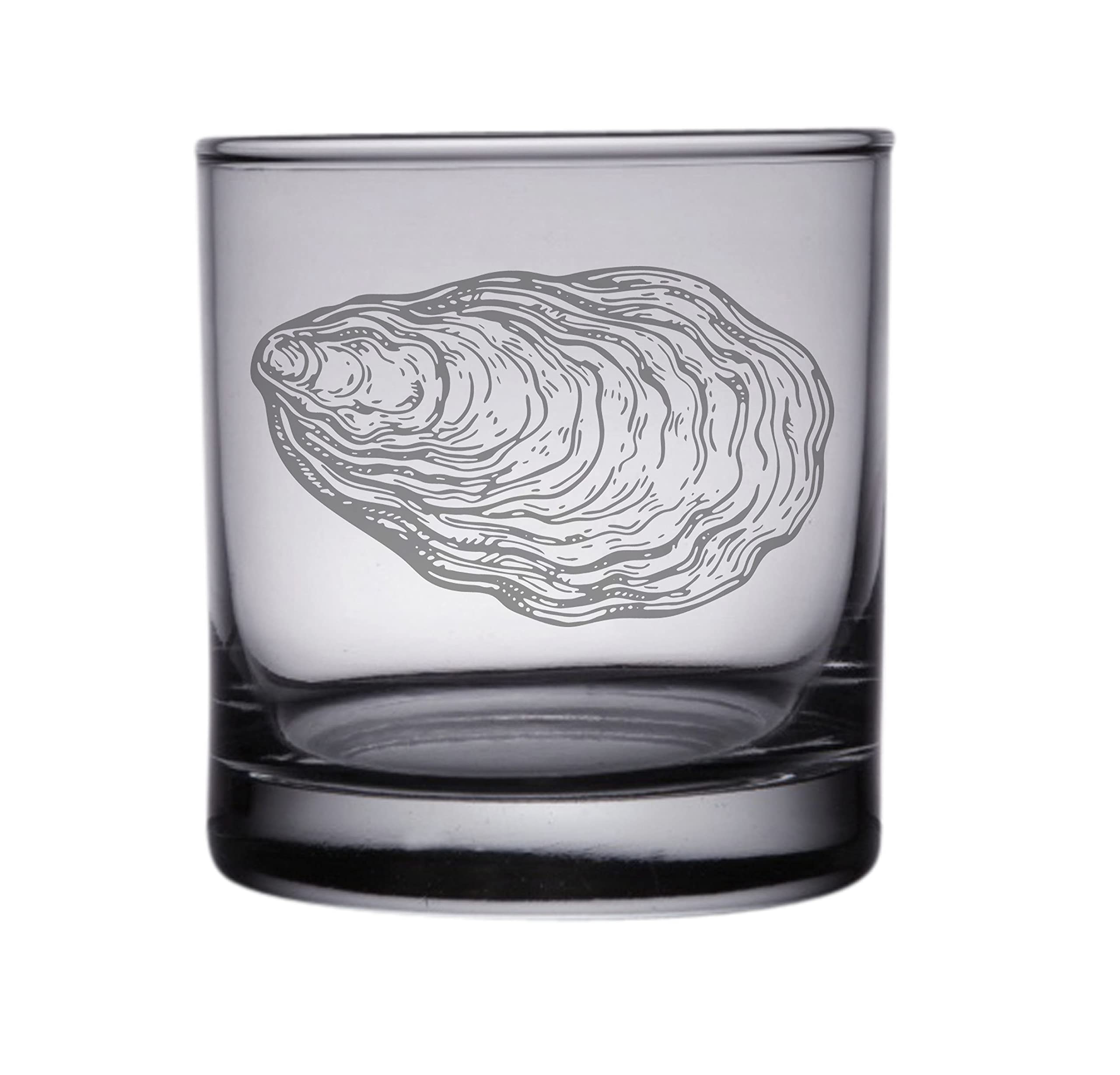 HullSpeed Designs Oyster Engraved Rocks & Whiskey Glasses - set of 2