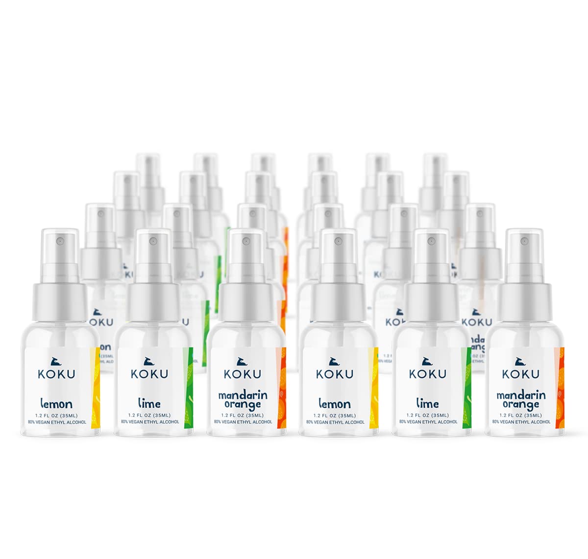 KOKU Citrus Hand & Body Spray Set of 3 Scents | Lemon-Lime-Mandarin Orange | 3 x 3 fl oz