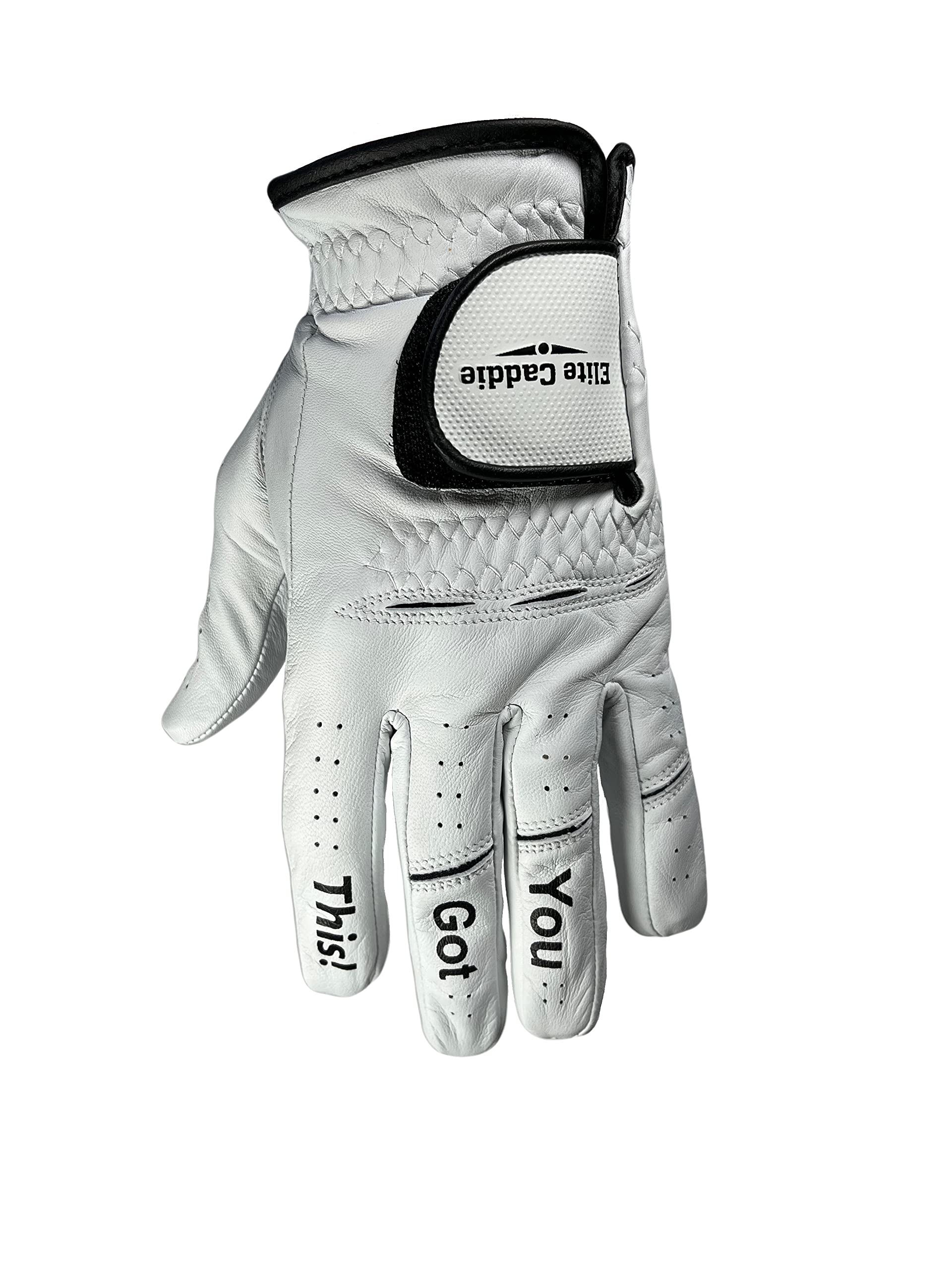 Elite Caddie Men's Golf Glove (White, Medium)