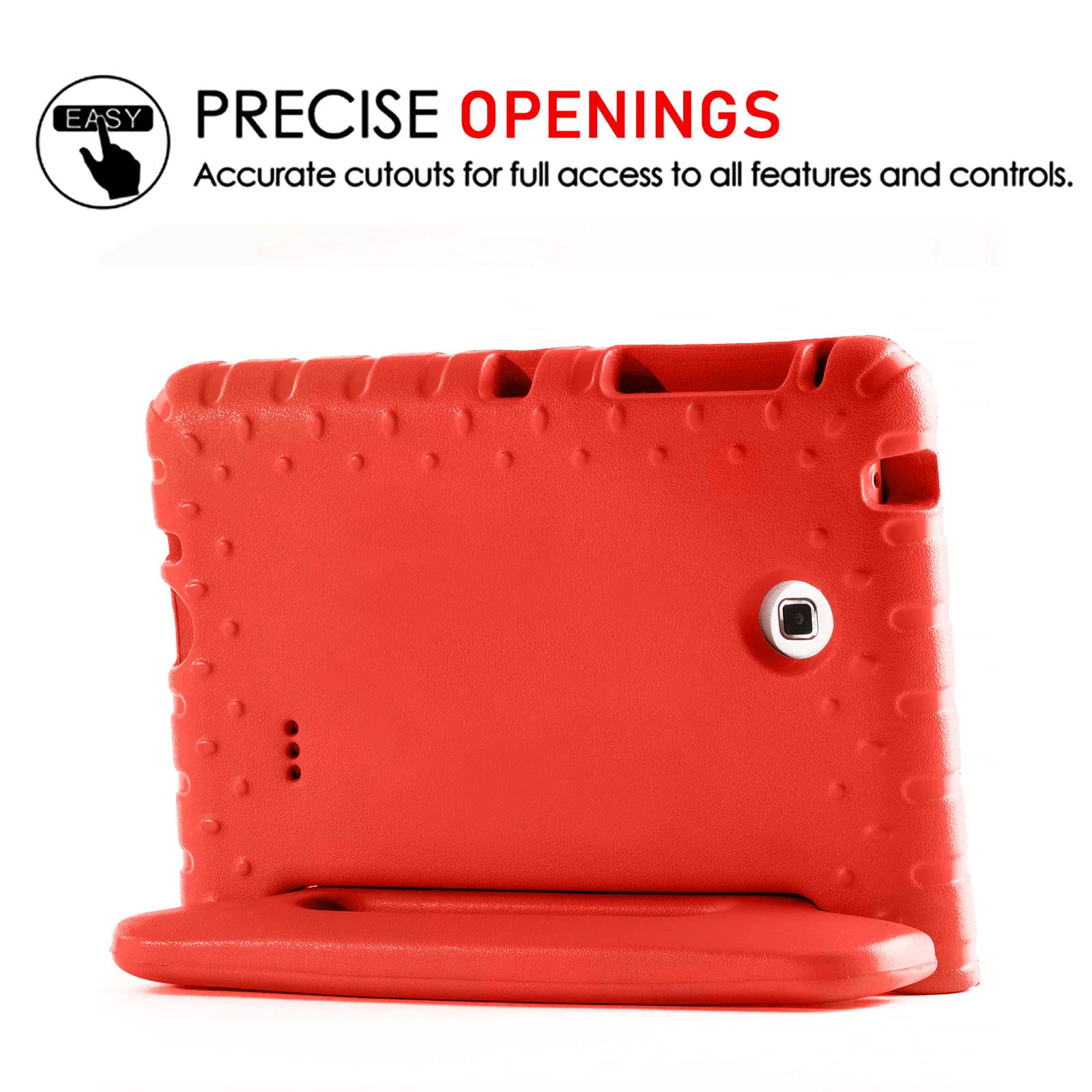 Kids Case for Samsung Galaxy Tab 4 8.0 SM-T330/SM-T331/SM-T335/SM-T337 Released 2014 Tablet Shockproof & Kids Proof Foam Cover Heavy-Duty Protective Durable Case Lightweight with Handles, Red