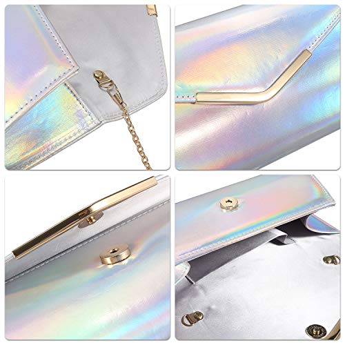 expouch Evening Bag Envelope Clutch Handbag with Shoulder Strap for Women Party Wedding Formal Bridal Cocktail