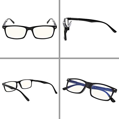 Eyekepper Computer Glasses Men UV420 Protection Transparent Lens Reading Glasses Women 0.00x in Black