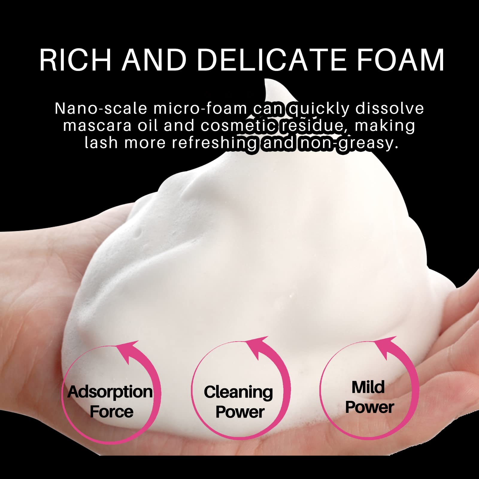 Eyelash Extension Shampoo, Remove Makeup Residue & Mascara, Gentle Deep Cleansing and No Irritating or Burning for Eyelash Extension Foam - Perfect for Salon Use and Home Care (50ML)