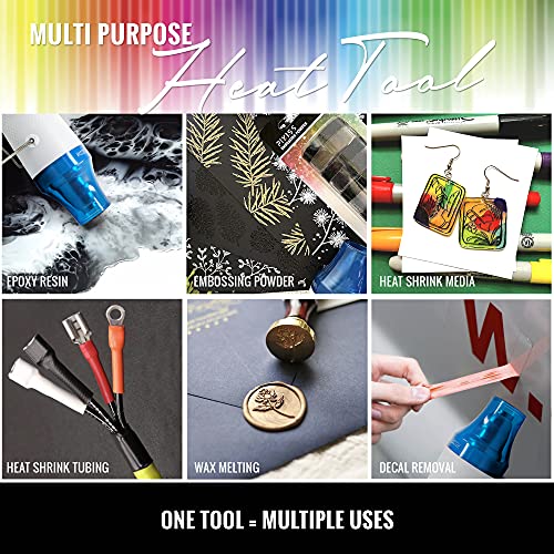 Embossing Kit with Heat Tool Bundle, Embossing Powders, Complete Embossing Starter Kit, Clear Embossing Pen, Embossing Ink Pad, 8X 10ml Embossing Powders for Crafts