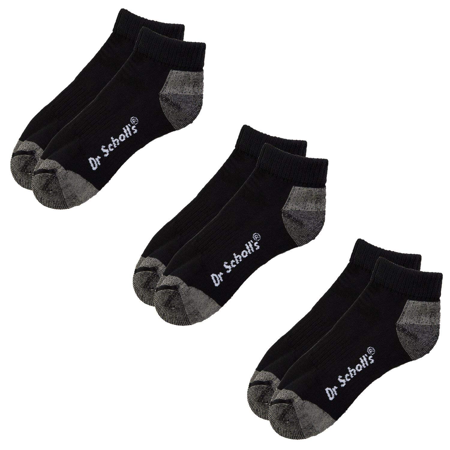 Dr. Scholl's Women's Blister Guard Athletic Ankle Sock 3 Pair, Black, Women 4-10