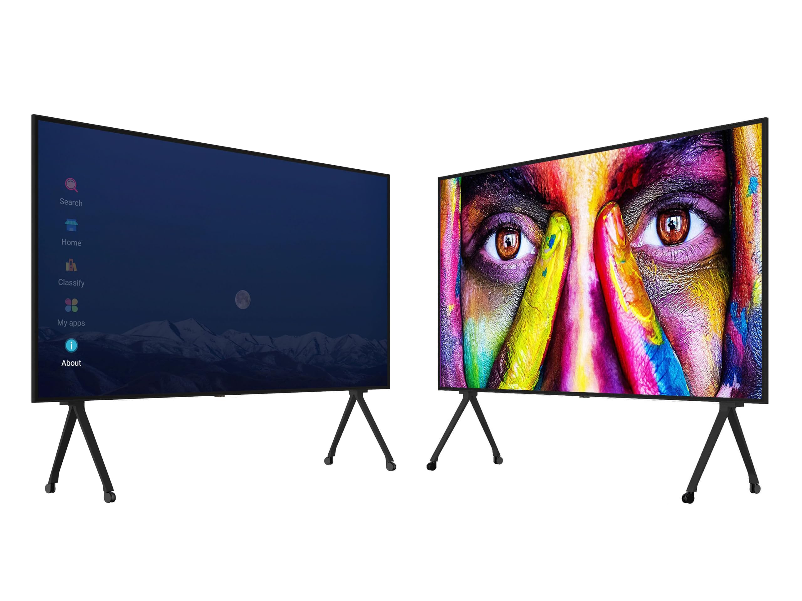 GTUOXIES 98 Inch 4K Digital Signage TV A+ Panel with Floor Stand, Civil, Commercial with Wi-Fi, Bluetooth, HDMI, USB, Wire/Wireless, Full Array LED Back Light