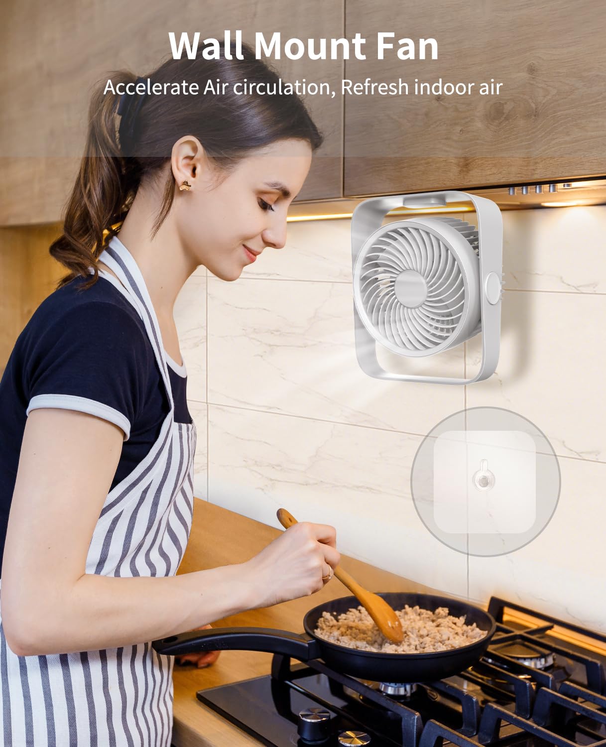KONSIDEN Small Fan, 8 Inch USB Desk Fan, Quiet Office Fan, 4 Speed Winds, 360° Head Tilt, Detached Cover, Small Table Fan, Easy to Clean, Ideal for Bedroom, Office, Kitchen, Camping