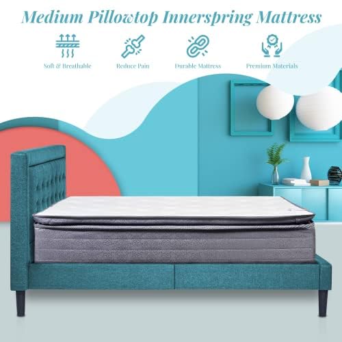 Nutan 10 Inch Foam Encased Mattress with 2-inch Pillow Top, Relaxing Mattresses for Proper Sleep, Pressure Relief, Supportive and Medium Firm Fully Assembled Bed, Full XL