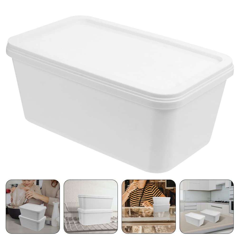 Hemoton Lunch Box Containers Ice Cream Container Reusable Ice Cream Tub Containers Freezer Storage Tubs Dessert Containers with Lids for Homemade Ice Cream Sorbet and Freezer 3l Food Containers