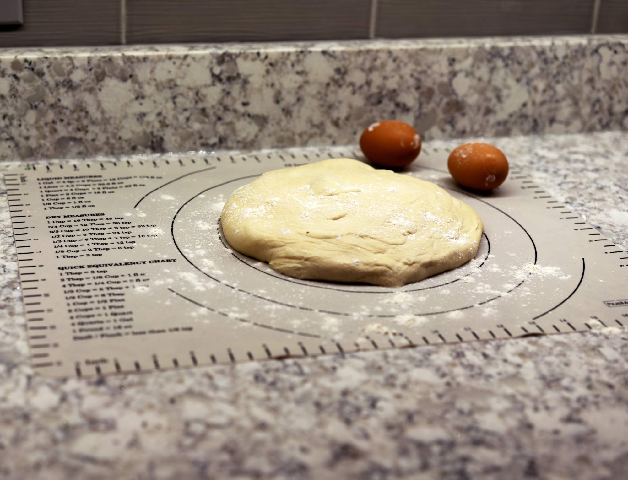 husMait Silicone Rolling Mat - Premium Kitchen Pastry Mat for Rolling and Baking Prep - Great for Making Dough, Pastries, Pizza and Pie