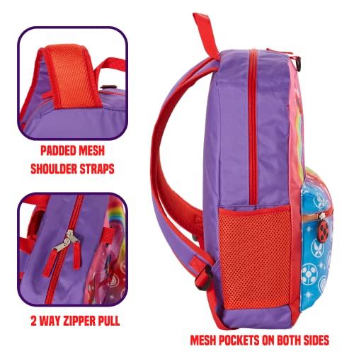 Miraculous Ladybug Backpack Set with Lunch Bag for Girls, 16 inch, 5 Piece Value Set, Rainbow