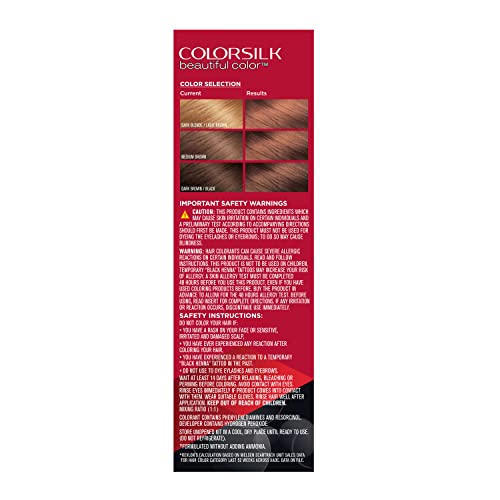 Revlon Permanent Hair Color, Permanent Red Hair Dye, Colorsilk with 100% Gray Coverage, Ammonia-Free, Keratin and Amino Acids, Red Shades (Pack of 3)