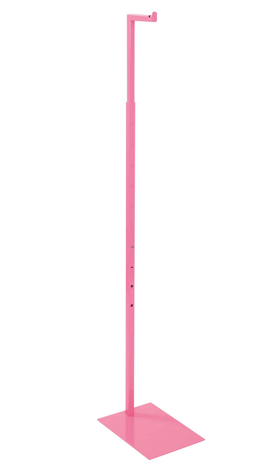 SSWBasics Adjustable Pink Costumer Stand β Single Arm Clothes Rack - Retail Clothing and Garment Display Stand β Ideal For Showcasing Hanging Items In Thrift Shops, Boutiques and Retail Stores