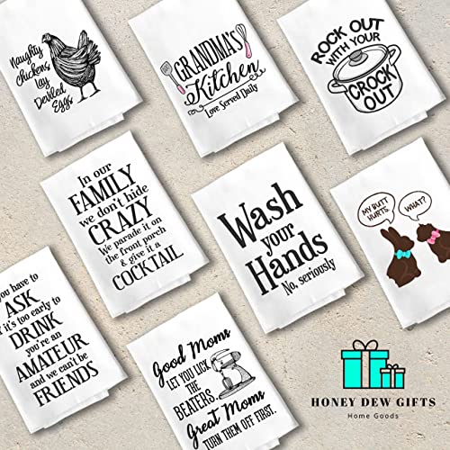 Honey Dew Gifts Best Oma Ever Flour Sack Towel, 27 inch by 27 inch, 100% Cotton, Highly Absorbent, Multi-Purpose Kitchen Dish Towel