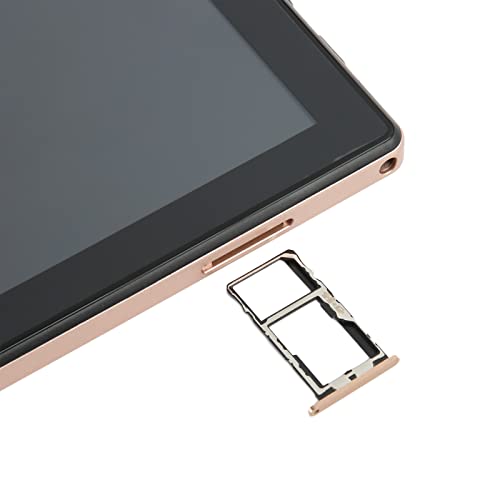 Kids Tablet, 10 Inch 2.4G 5G WiFi Dual Band MT6755 8 Core 2.2Ghz 6GB 128GB Gold Tablet for Learning (US Plug)