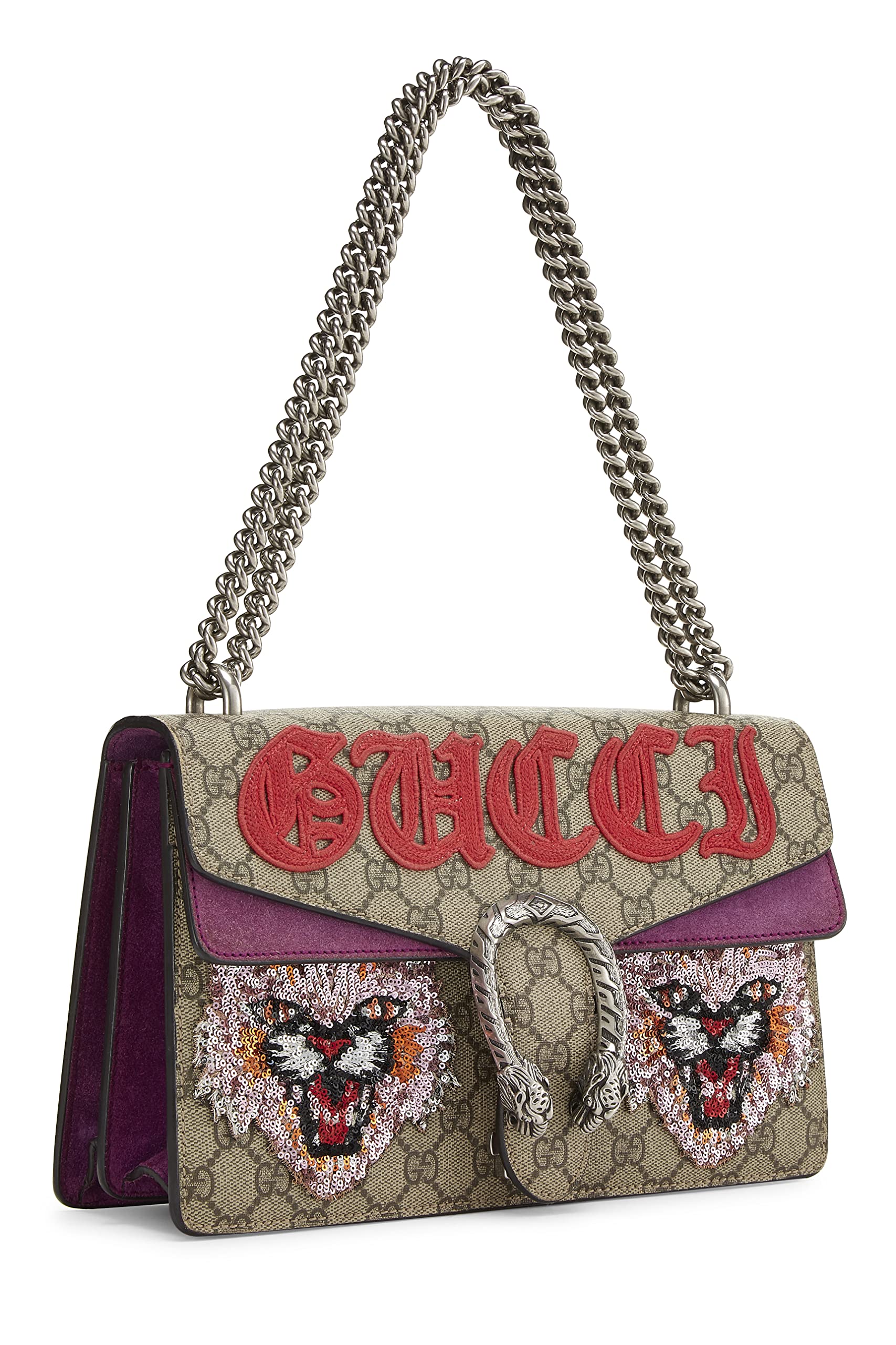 Gucci, Pre-Loved Original GG Supreme Canvas Dionysus Shoulder Bag Small, Purple