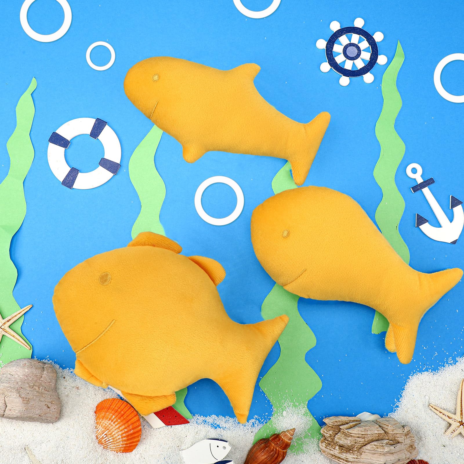 Lineshading 3 Pack 9 Inch Goldfish Throw Pillows Funny Room Fish Decor Chicken Nugget Plush Pillows Food Pillow Decorations for Sofa Chicken Bedroom Plush Toy Fun Home Decor