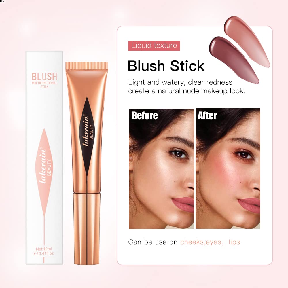 Liquid Contour Beauty Wand, Highlighter and Bronzer Stick with Cushion Applicator Attached Easy to Blend, Long Lasting Matte Finish Contour Face Illuminator Makeup Stick (4# Highlight Pearl White)