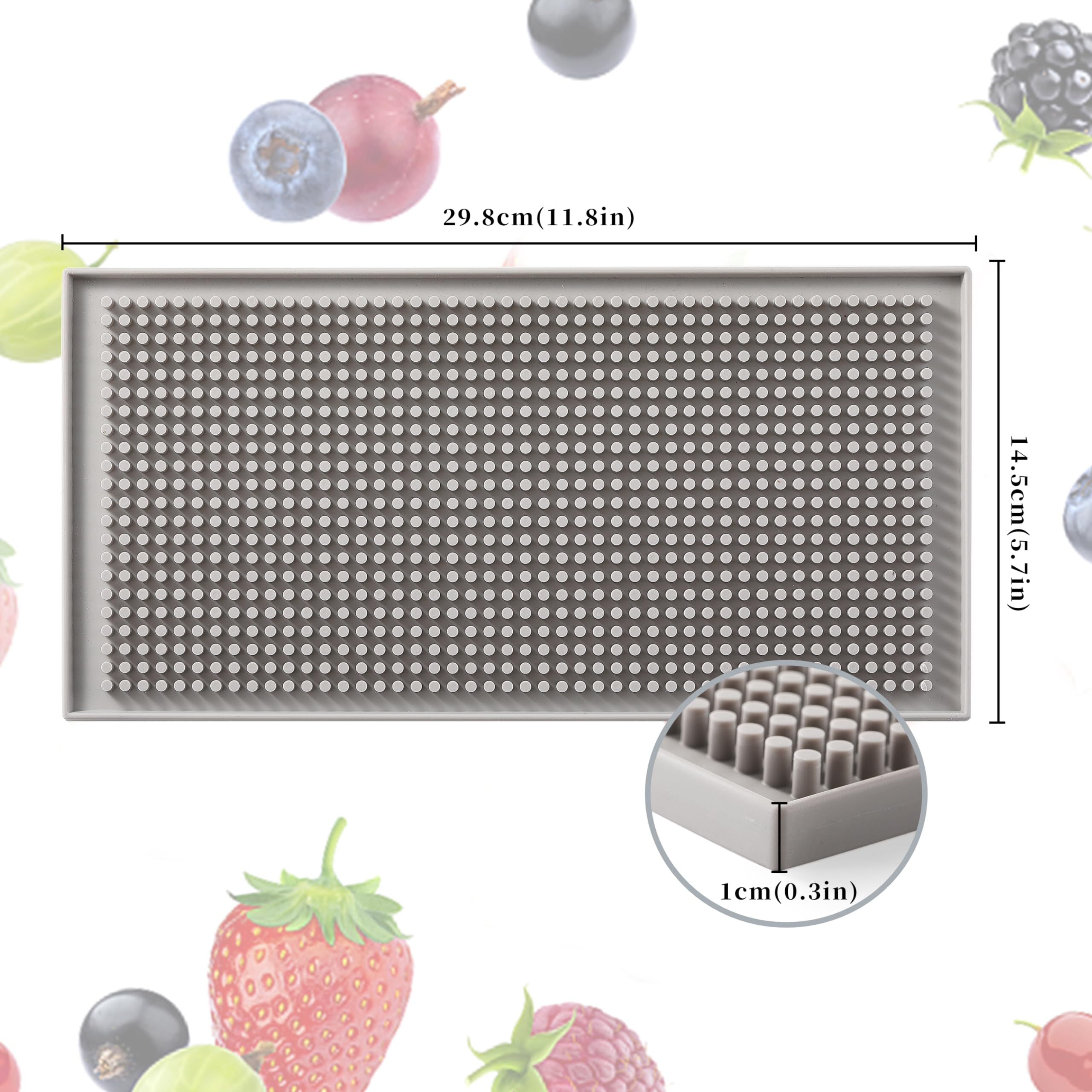 JJOO Small Silicone Rubber Mat, 6 x 12 Bar Mat & Coffee Mat, Durable Bar Mats for Kitchen, Cocktail Bartender, Coffee Station, Restaurant Counter Top (Grey, Dishwasher Safe)
