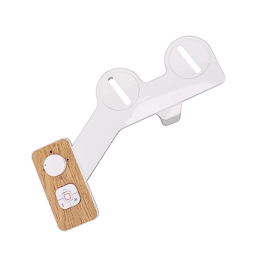 Hilitand Bidet Attachment, Toilet Bidet Attachment with 7/8 Copper Tee, Wood Grain Button Dual Nozzle Bidet Attachment, Ultra Slim Bidet, Bidet Attachments