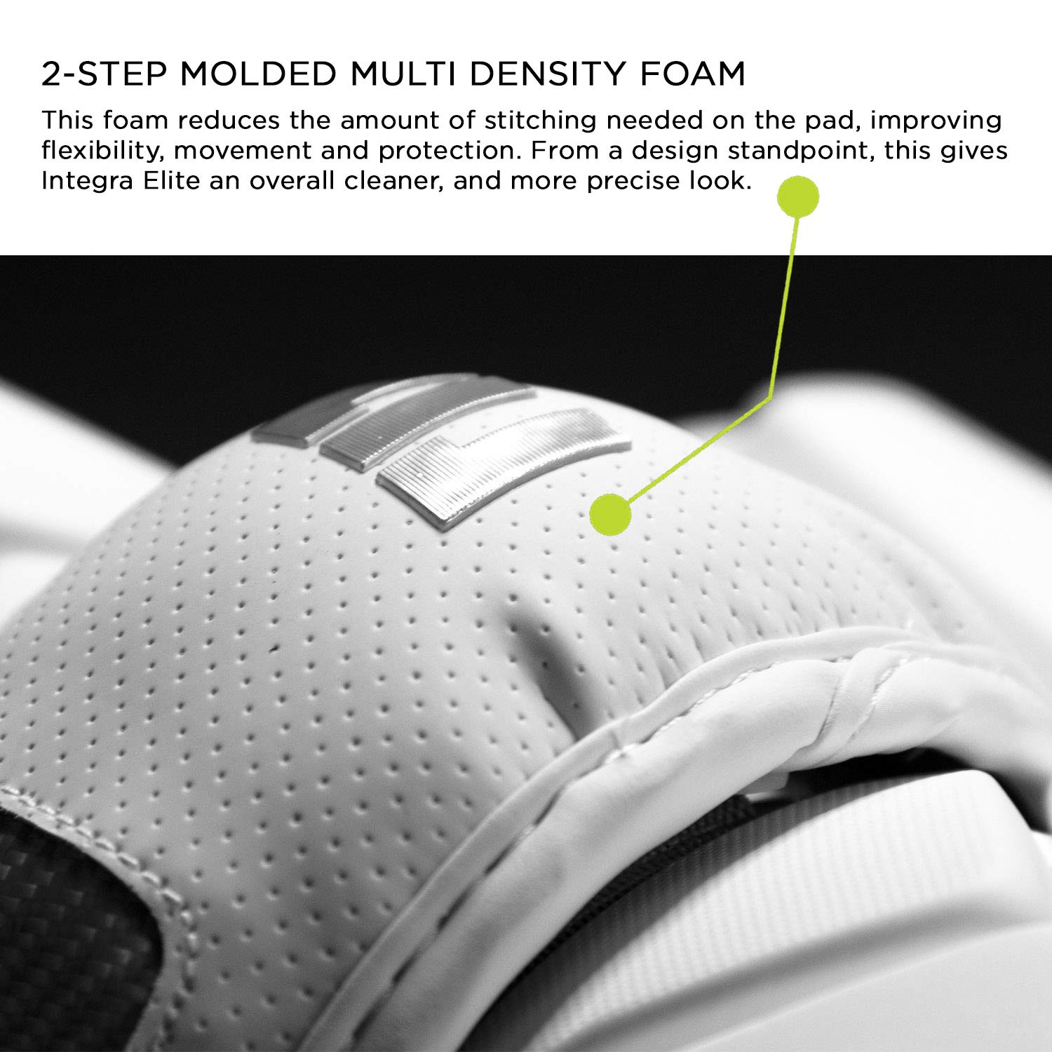 Epoch Integra Elite Lacrosse Arm Guards with 2-Step Molded Multi-Density Foam, X-Large, White