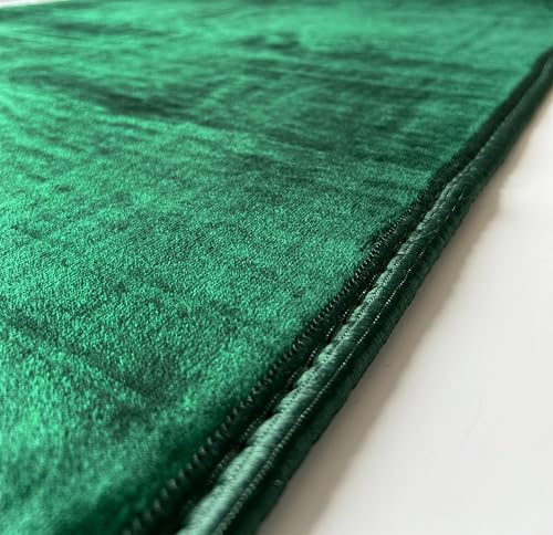 Prayer Rug Muslim Mat Islamic - Thick Large Padded Sajadah Men Women with Islam Prayer Beads for Eid Travel Ramadan, Soft Luxury Great for Knees and Forehead(Green)