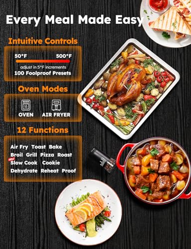 Nuwave Bravo Pro Smart Toaster Oven Countertop, True Air Fryer Combo w/Improved 100% Convection, 35% Crispier, 112 Presets, Customizable Pizza Zones, Integrated Probe, PFAS Free, 30QT, Stainless Steel