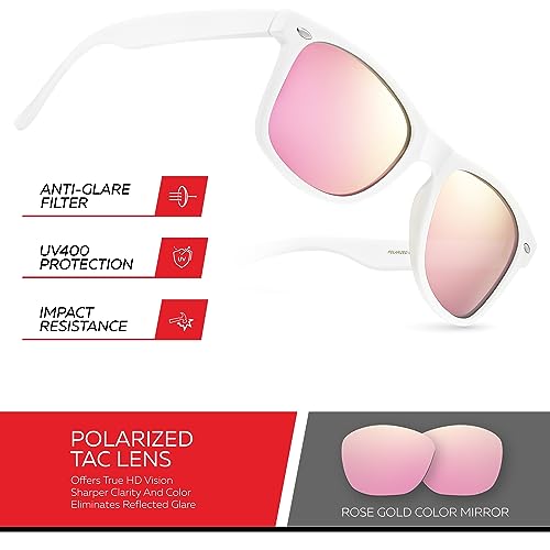 Retro Rewind Polarized Sunglasses for Men and Women - UV Protection Classic Mens Womens Sun Glasses - Cool Vintage 80s Shades