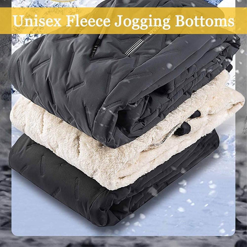 Dododz - Dododz Unisex Fleece Trousers,Unisex Fleece Jogging Bottoms,Men Winter Warm Waterproof Lightweight Sweatpants (Black-Jogging,XXL)