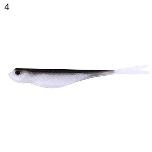 Faux Baits, 5Pcs 12cm Bicolor Double Tail Fake Bionic Lure Soft Fish Bait Fishing Accessory - 2