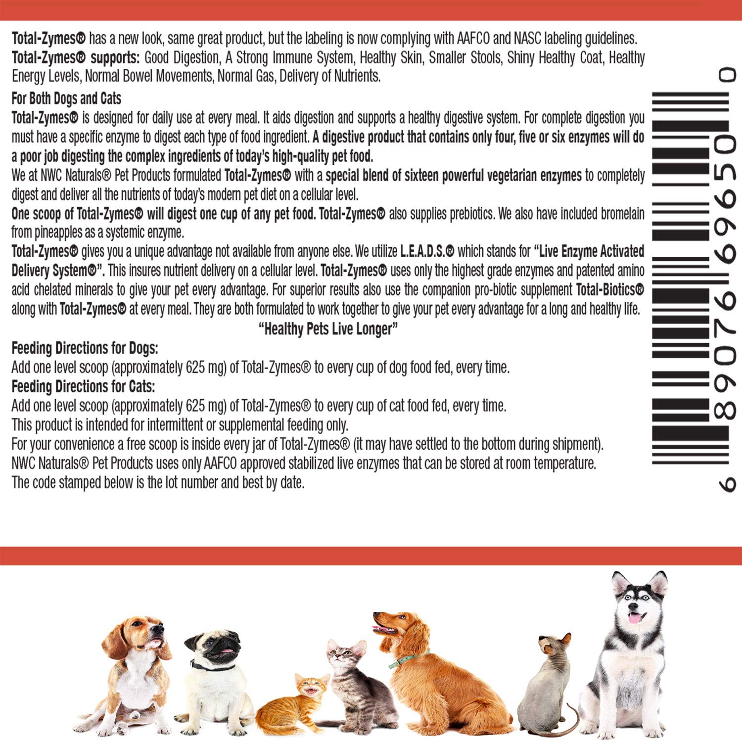NWC Naturals Mini-Twin Pack 2.22oz Probiotics and Digestive Enzymes for cats and dogs. Smaller Size.