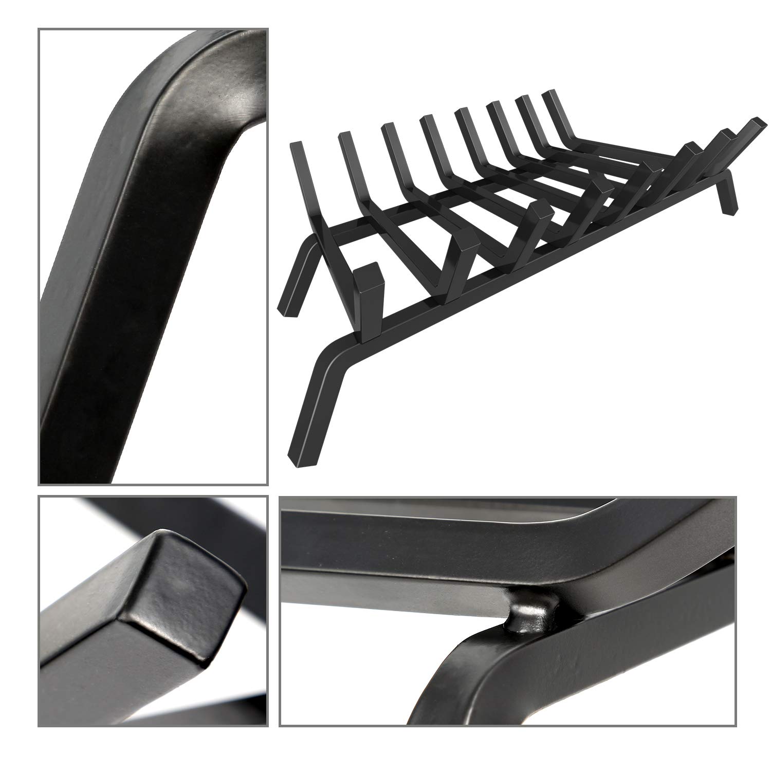 hykolity 30 in. Fireplace Log Grate, Heavy Duty Solid Steel Firewood Burning Rack 4/5" Bar Fire Grates